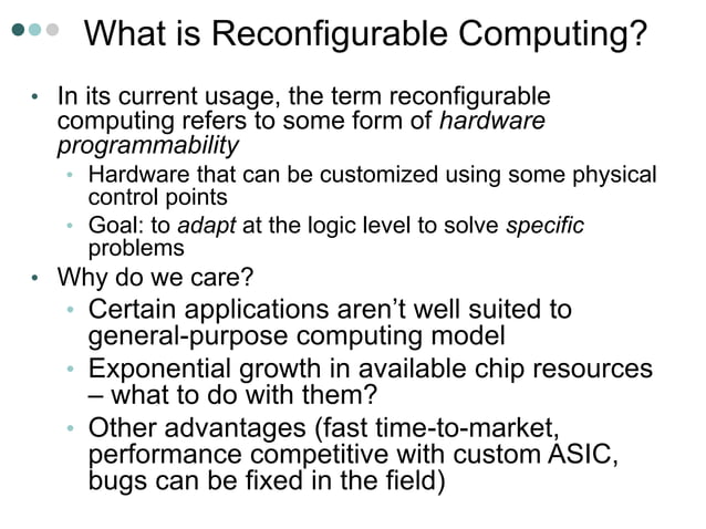 lecture one of fpga course on reconfig sys | PPT