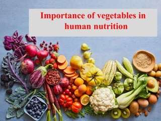 Role of Vegetables in Human Nutrition and National Economy | PPTX
