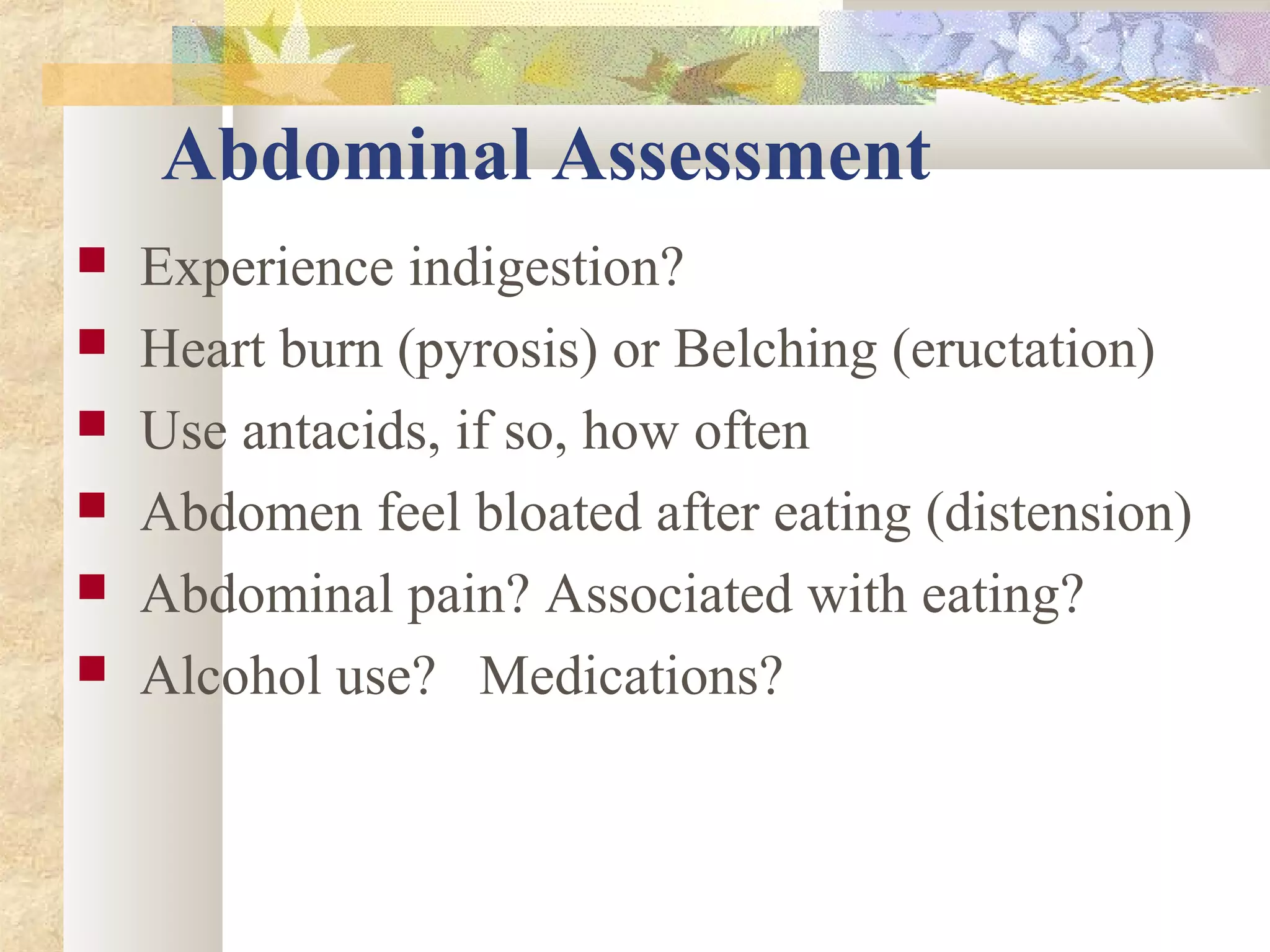 abdominal assessment | PPT