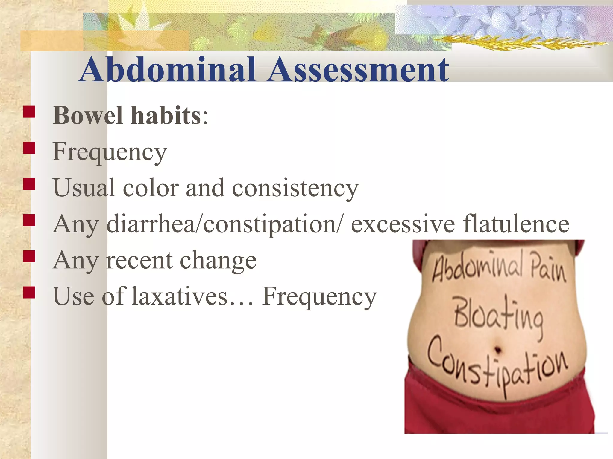 abdominal assessment | PPT