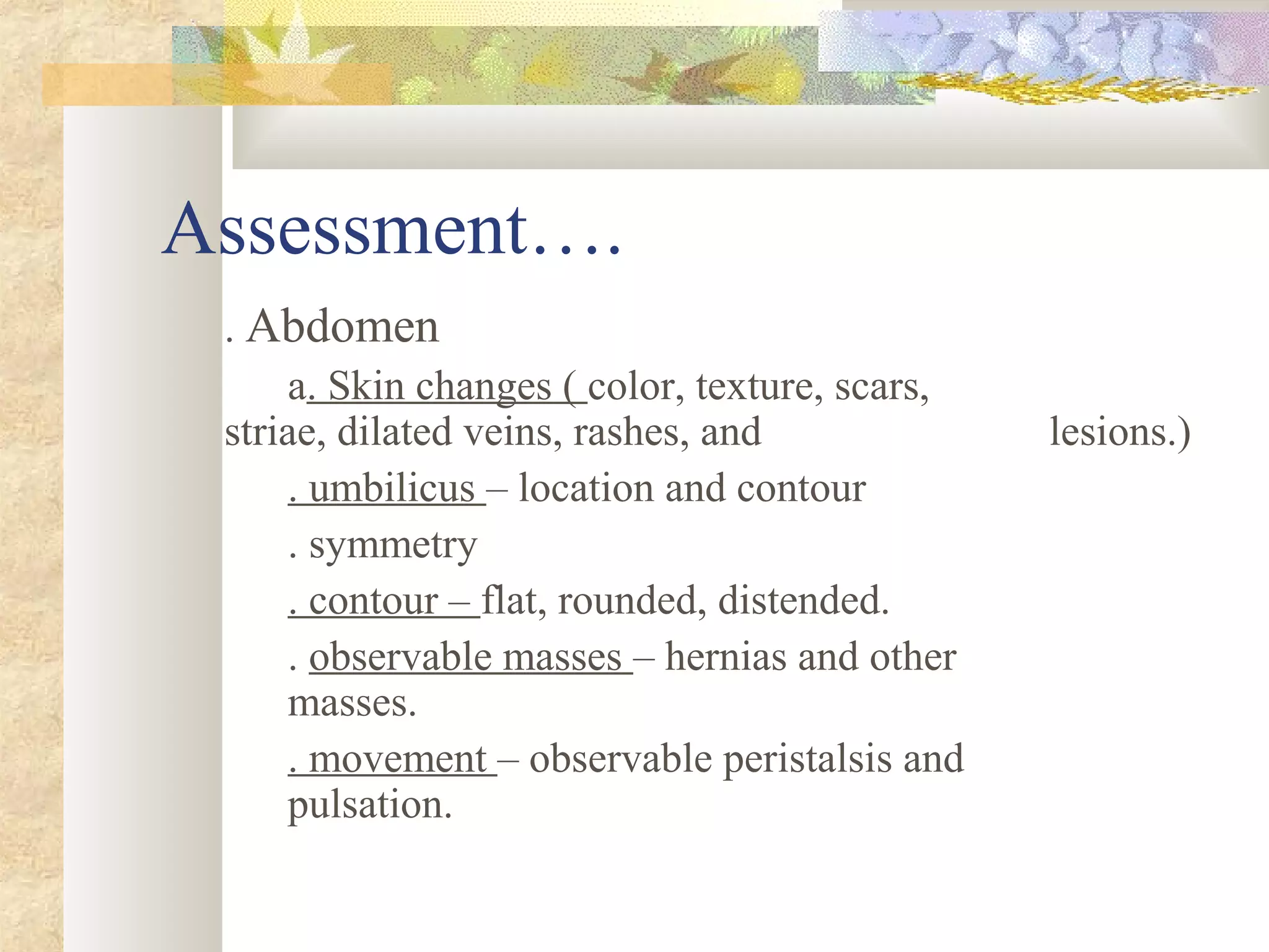 abdominal assessment | PPT