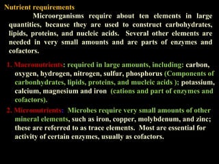 Lect. 3 (microbial nutrition and cultivation) | PPT