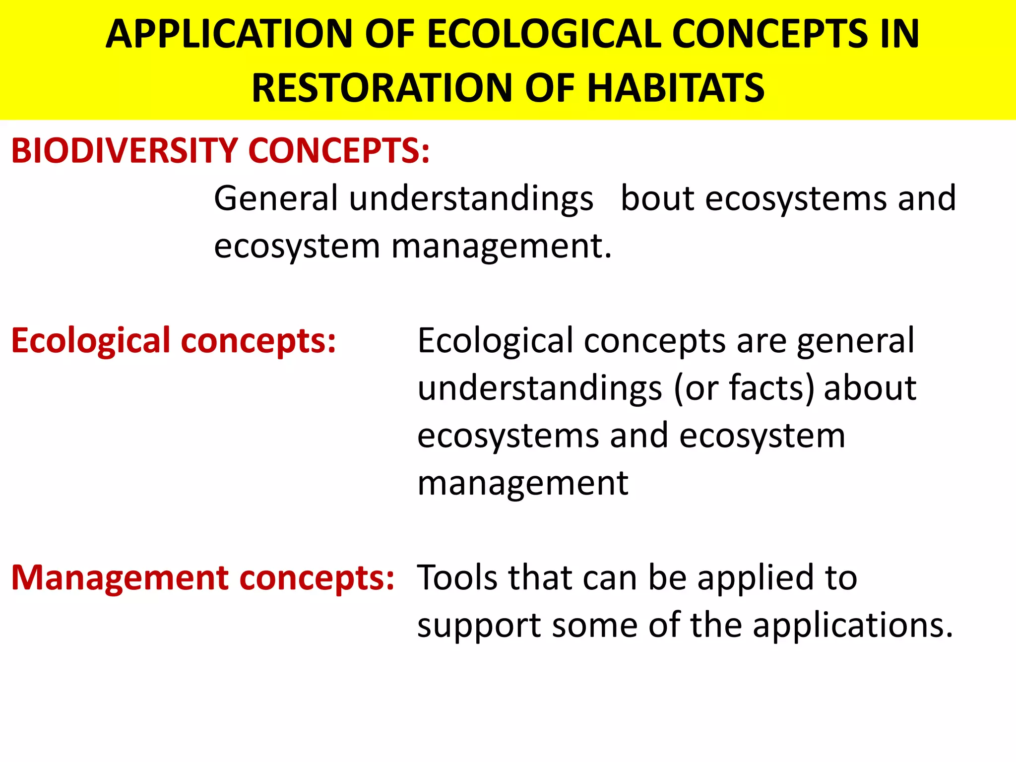 Application of ecological principles in restoration of degraded ...