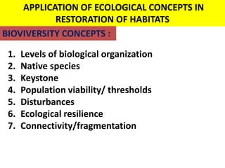 Application of ecological principles in restoration of degraded ...