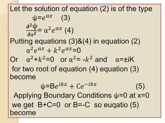 Application of Schrodinger Equation to particle in one Dimensional Box ...