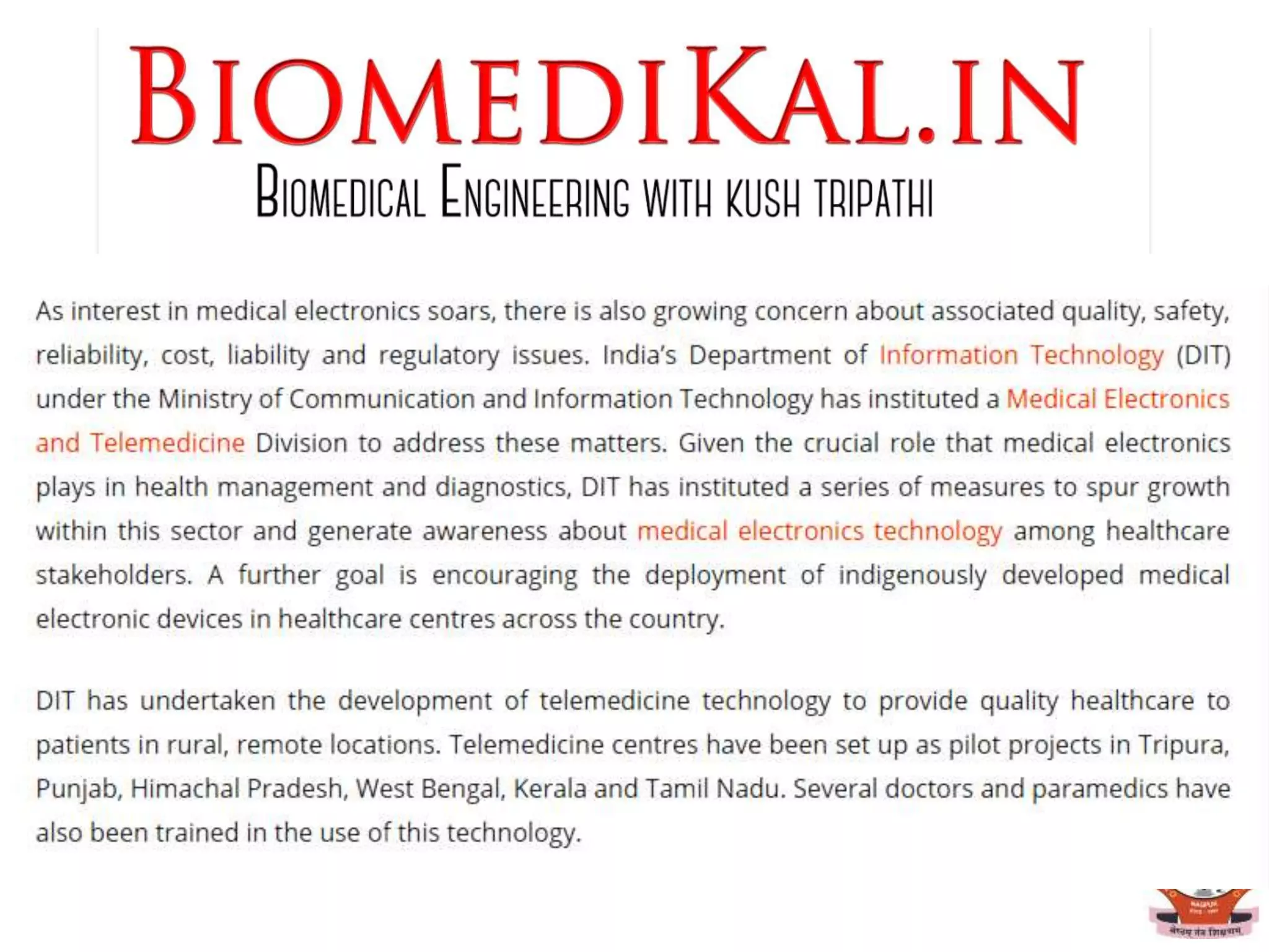 Scope for Biomedical Engineers | PPTX