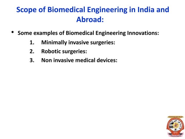 Scope for Biomedical Engineers | PPTX