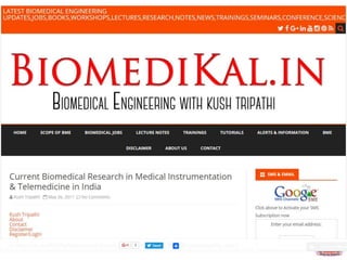 Scope for Biomedical Engineers | PPTX