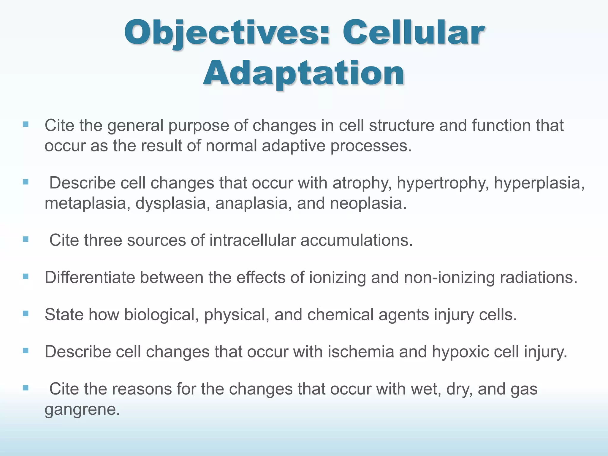 Lect 2- cellular adaptation | PPT