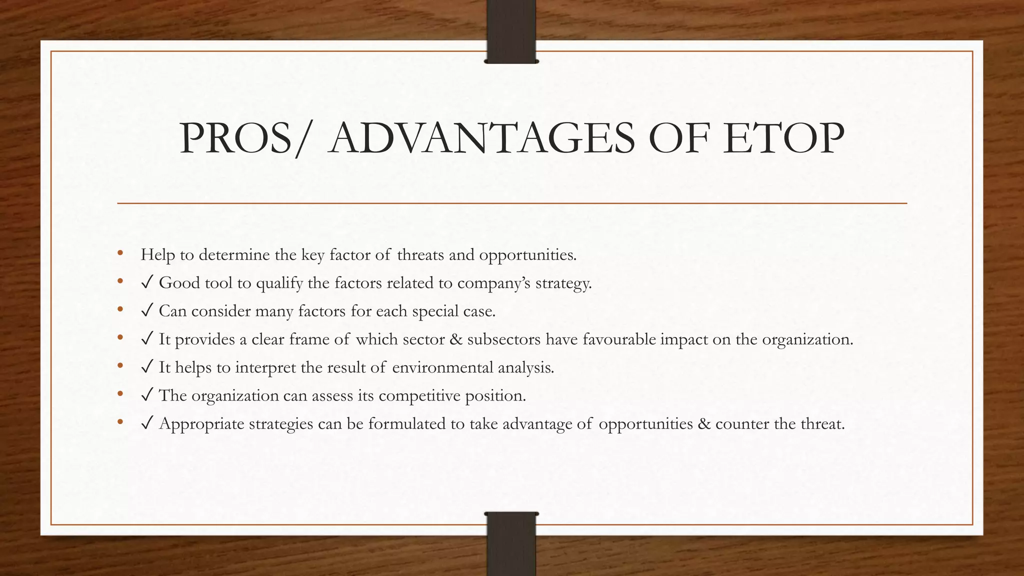 Environmental Threat & Opportunity Profile (ETOP)) | PPTX