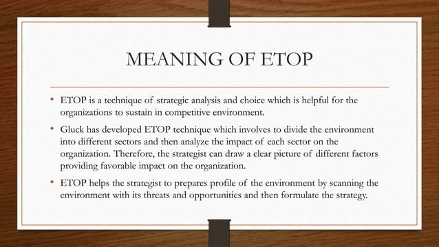 Environmental Threat & Opportunity Profile (ETOP)) | PPTX | Green Solutions | Business