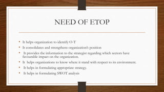 Environmental Threat & Opportunity Profile (ETOP)) | PPTX