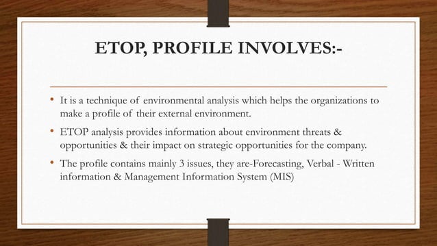 Environmental Threat & Opportunity Profile (ETOP)) | PPTX | Green Solutions | Business