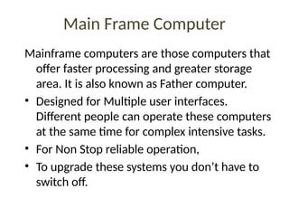 Lect-2-Types of Computers computer science engineering | PPTX