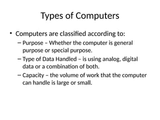 Lect-2-Types of Computers computer science engineering | PPT