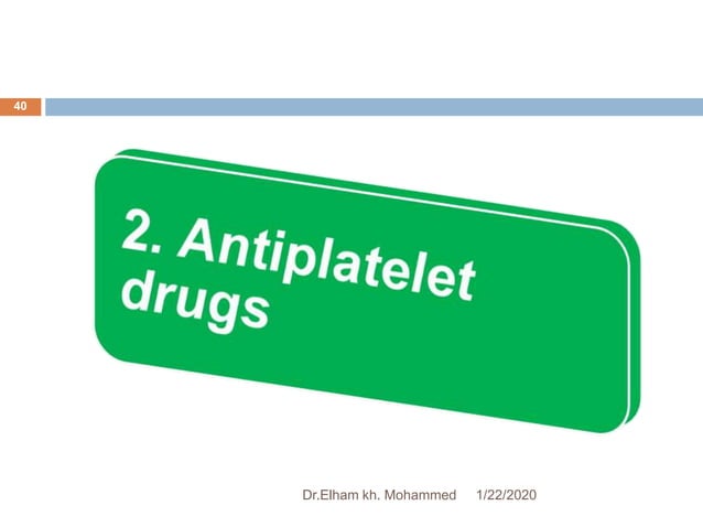 anticoaguant,antiplatelet thromoytic drugs | PPT