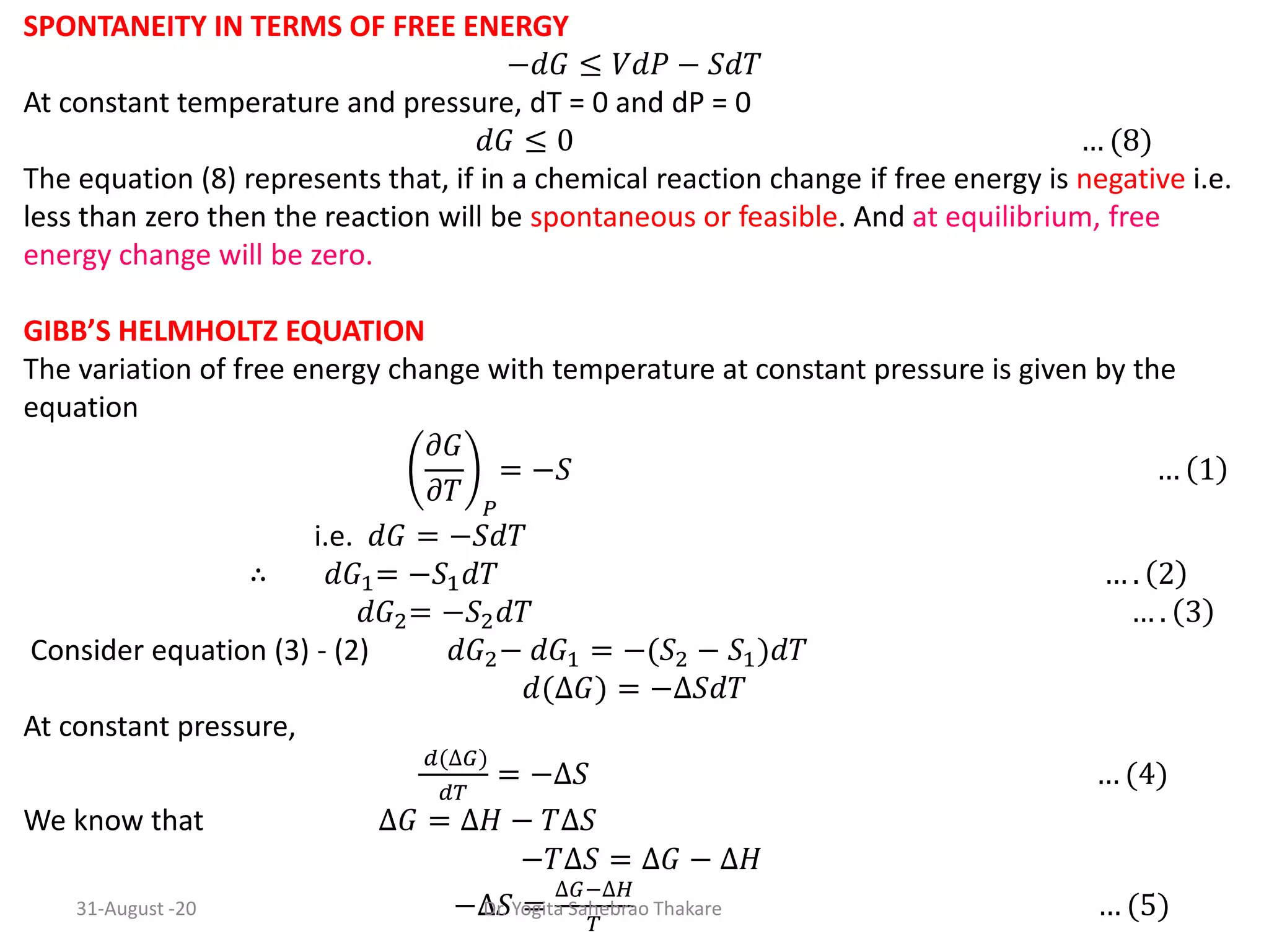 Lect. 3 gibbs helmholtz equation, chemical potential, gibbs duhem ...