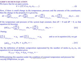 Lect. 3 gibbs helmholtz equation, chemical potential, gibbs duhem ...