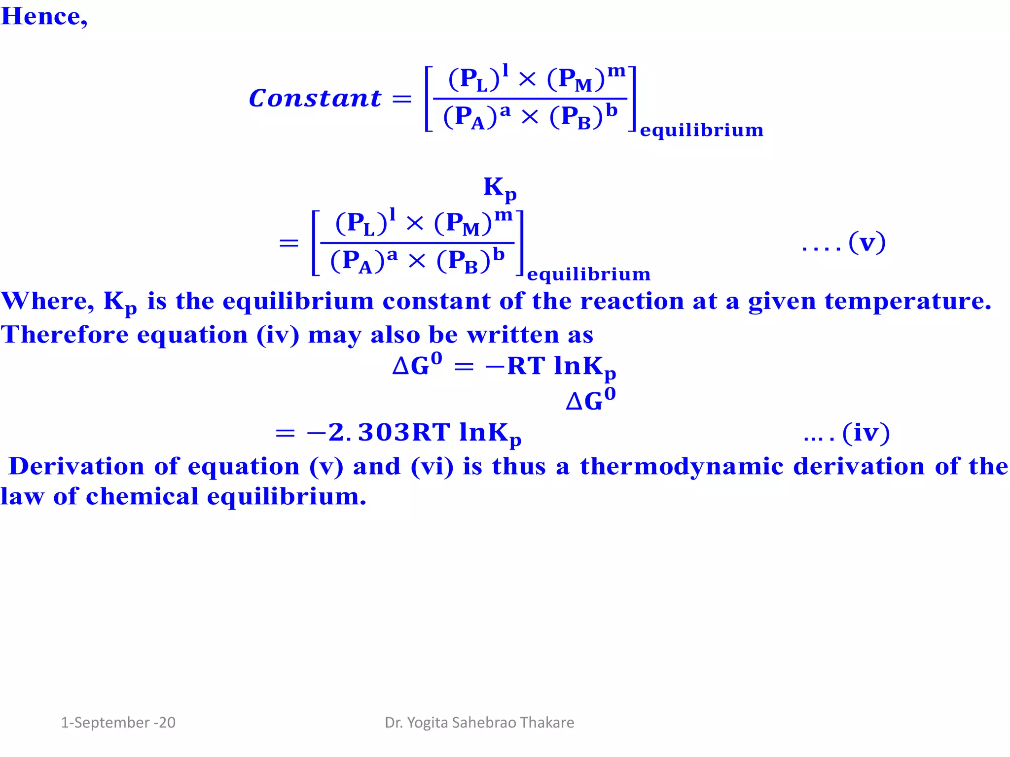 Lect. 4 chemical potential of an ideal gas vant hoff reaction isotherm ...