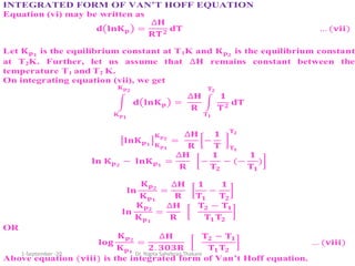Lect. 4 chemical potential of an ideal gas vant hoff reaction isotherm,vant hoff equation | PPTX