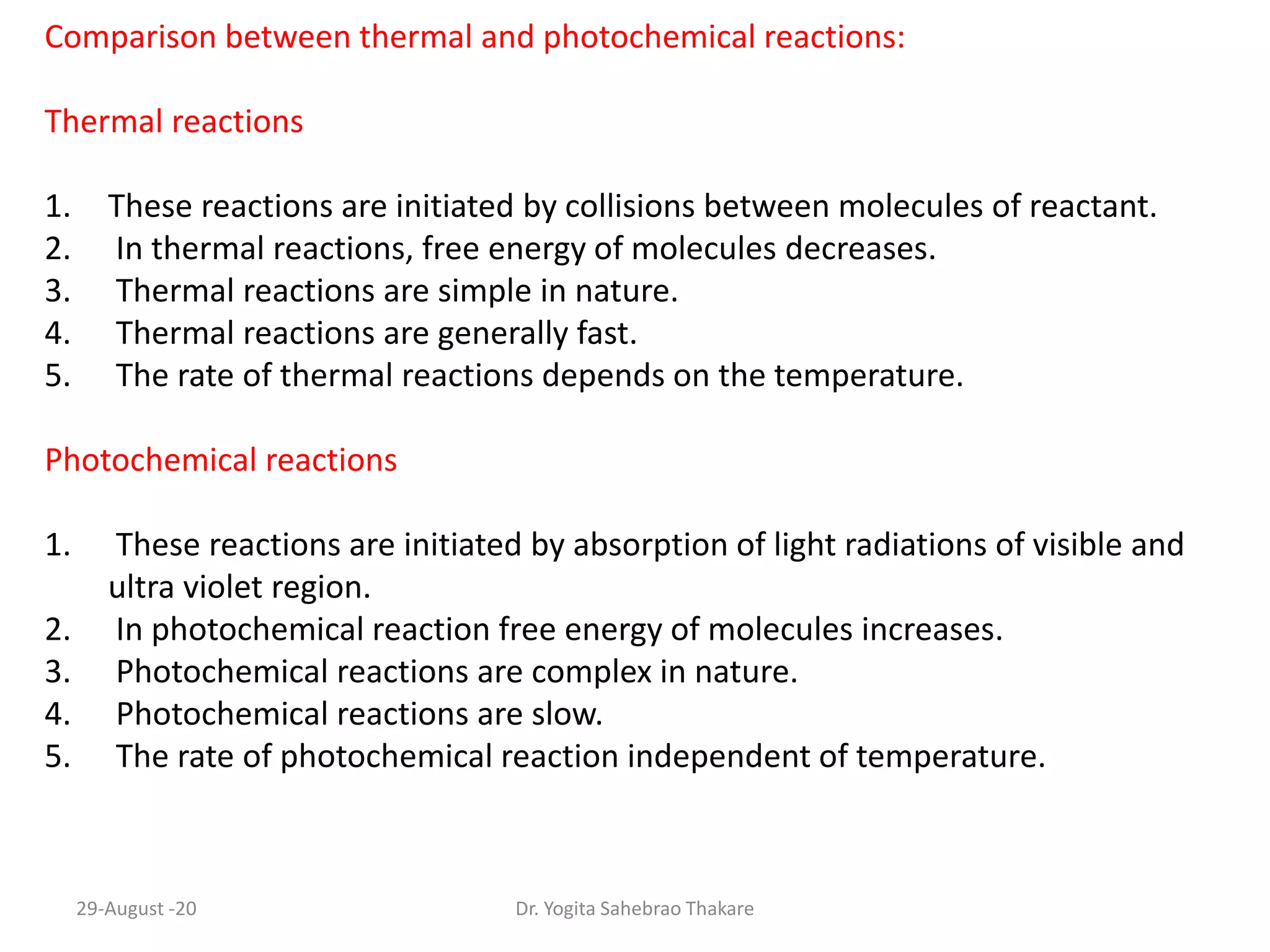 Lect. 2 interaction of emr photochemical and thermal reaction | PPT