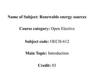 Introduction of energy science and technology | PDF