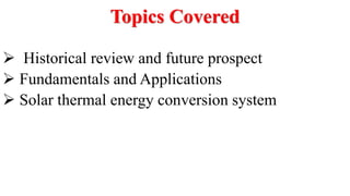 Lect. no. 4 solar energy. | PPT