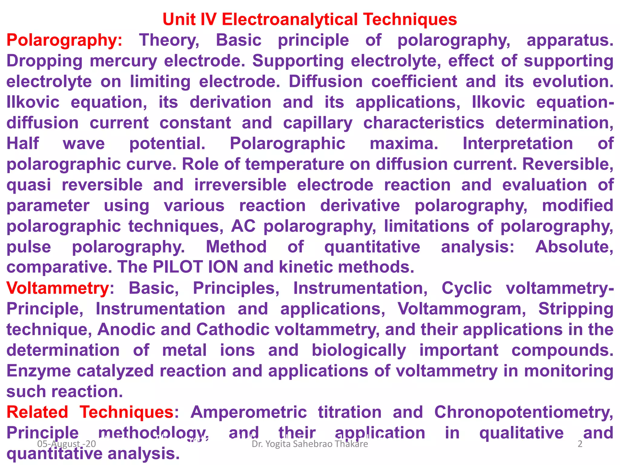Lect. 1 Electroanalytical Technique-polarography introduction ...
