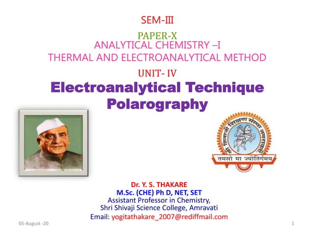 Lect. 1 Electroanalytical Technique-polarography introduction ...
