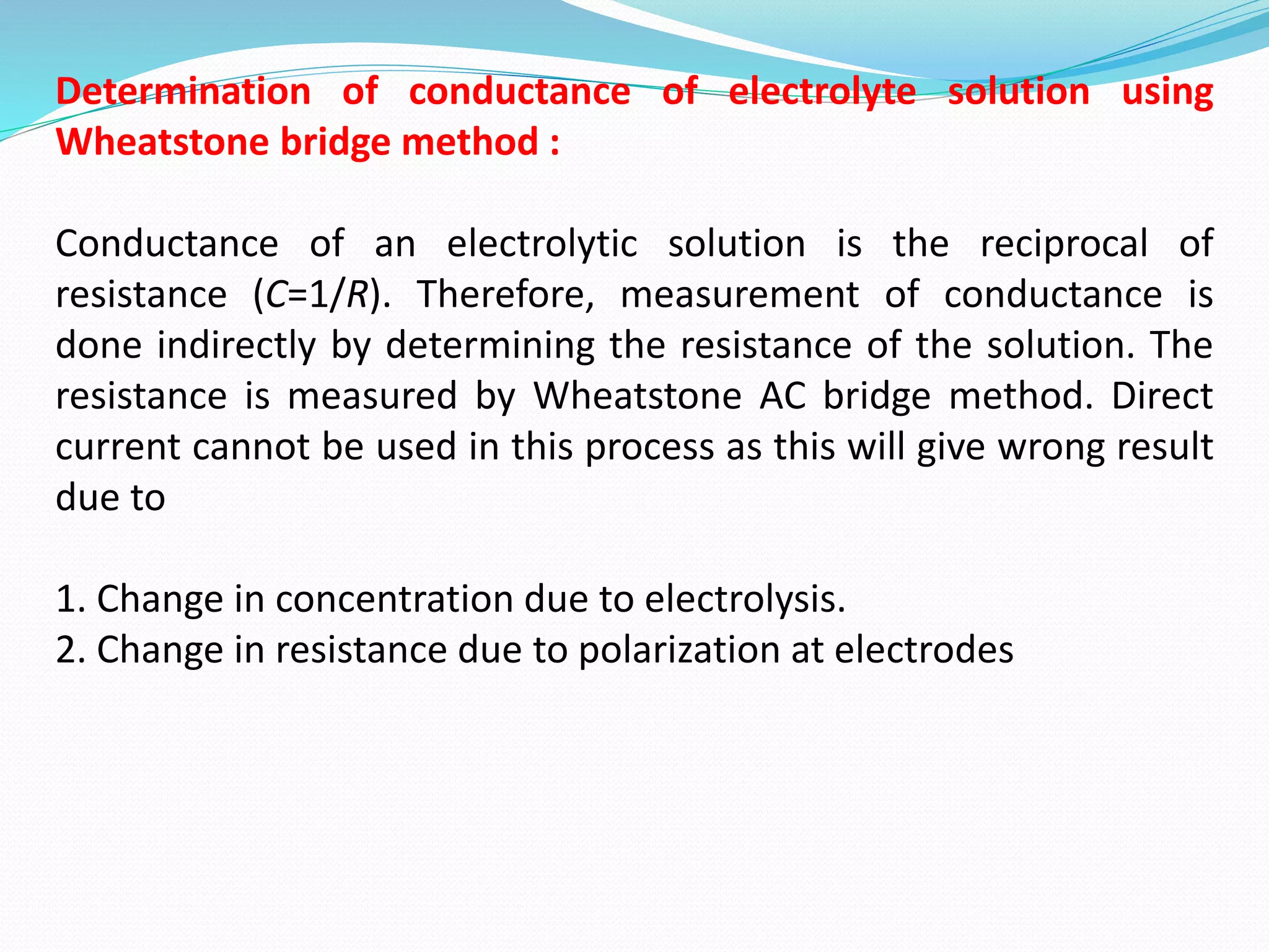 Lect. 6. conductivity cell constant-problems | PPTX