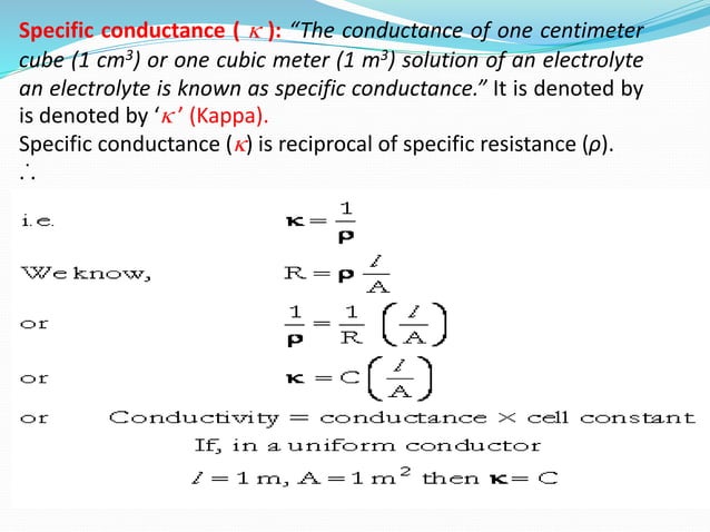 Lect. 6. conductivity cell constant-problems | PPTX