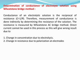 Lect. 6. conductivity cell constant-problems | PPTX