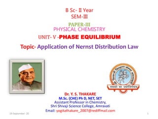 Lect. 8. application of nernst distribution law copy - copy | PPTX