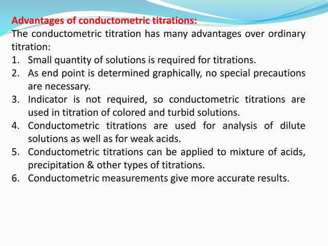 Lect. 8. conductometric titration | PPTX