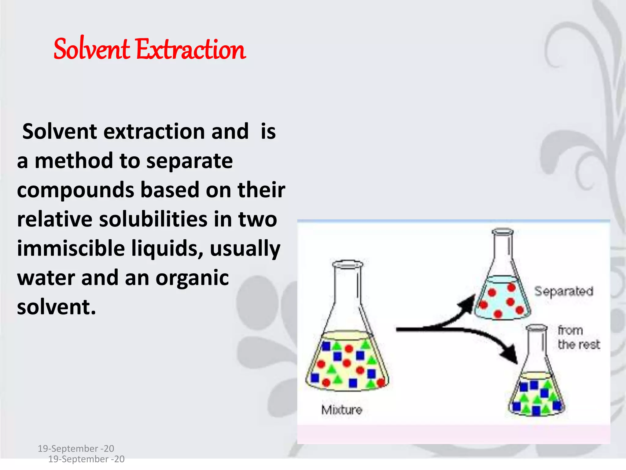 Lect. 9. solvent extraction | PPTX
