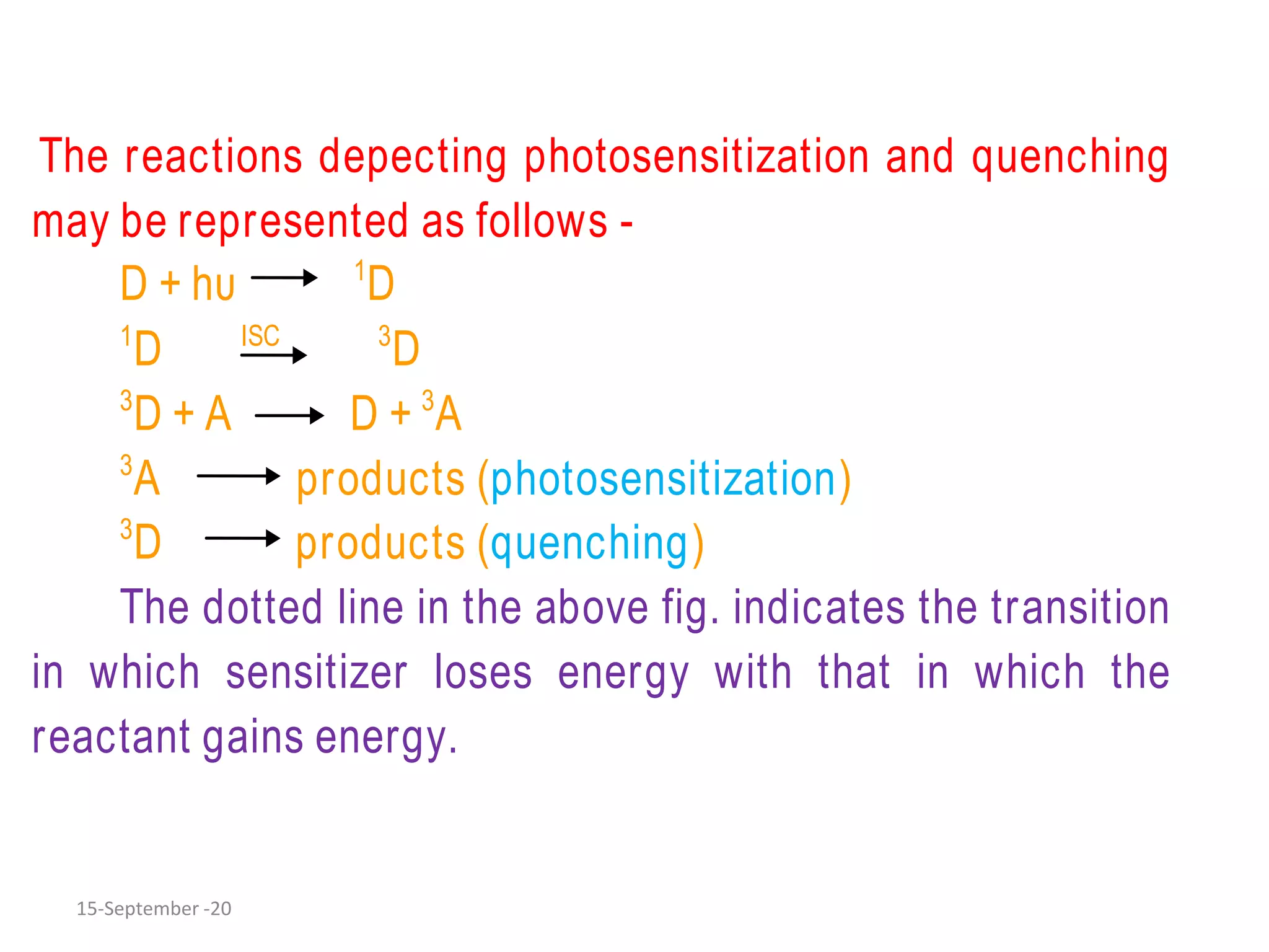 Lect. 5 quantum yield and photosensitize reaction | PPTX