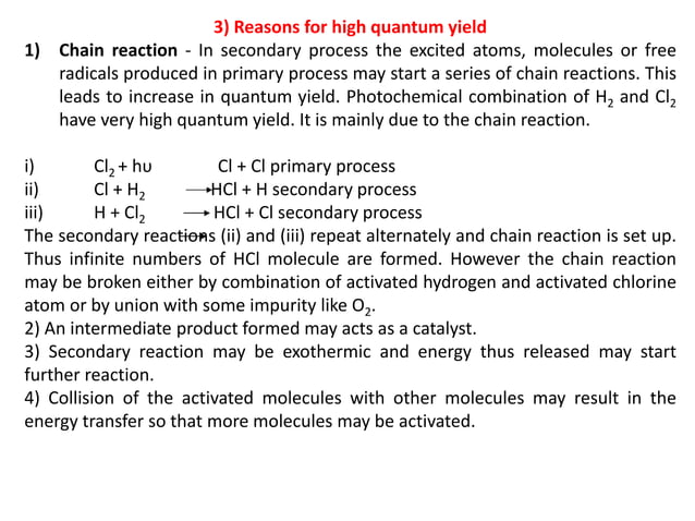 Lect. 5 quantum yield and photosensitize reaction | PPTX | Chemistry ...