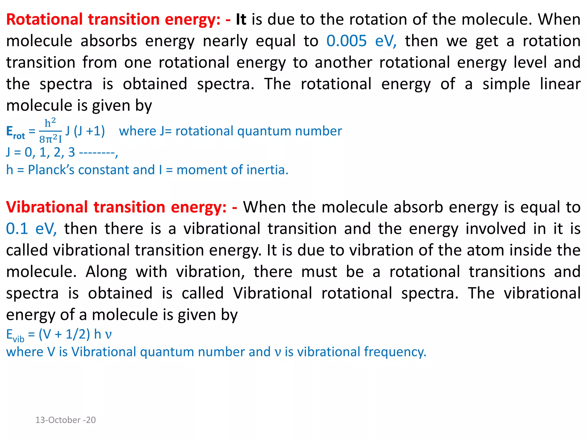 Lect. 11 energy level diagram degree of freedom | PPTX