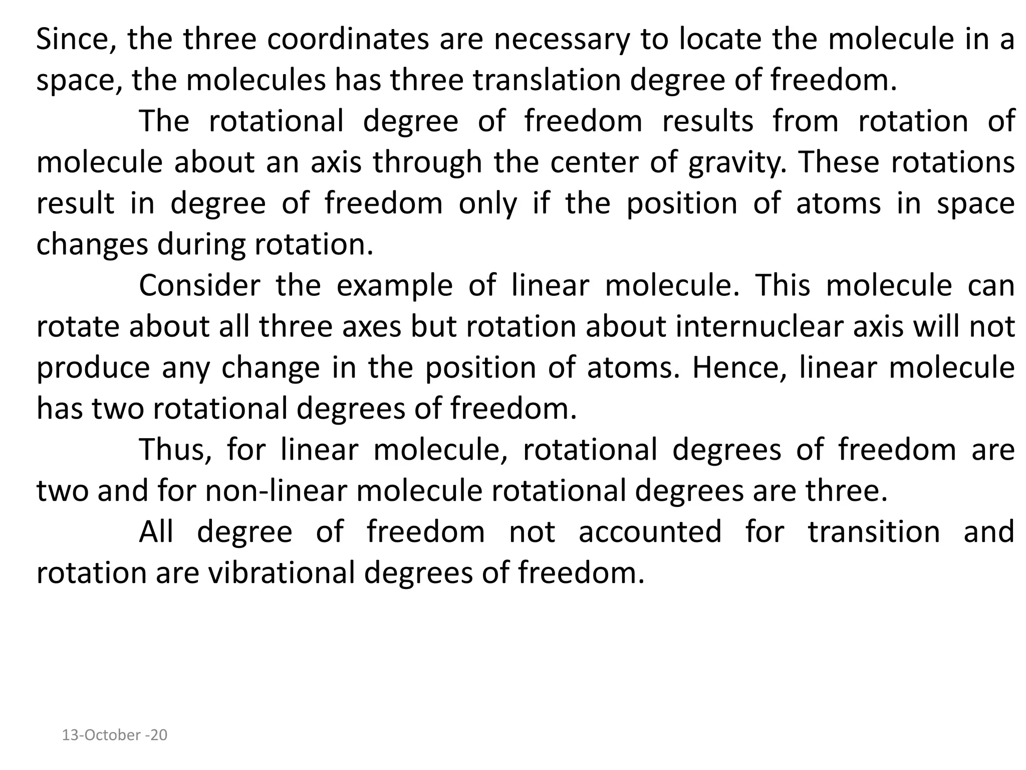 Lect. 11 energy level diagram degree of freedom | PPTX