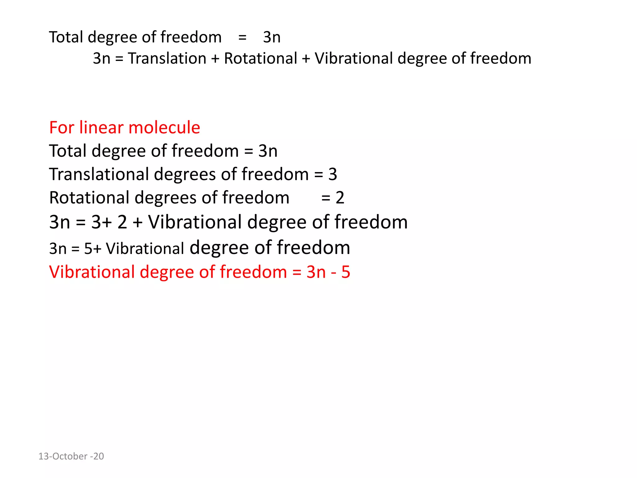 Lect. 11 energy level diagram degree of freedom | PPTX