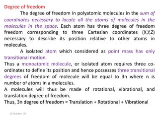 Lect. 11 energy level diagram degree of freedom | PPTX