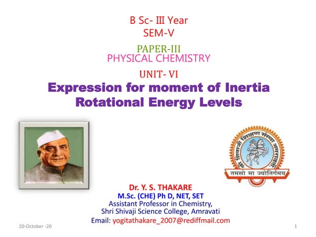 Lect. 13 expression for moment of inertia | PPTX