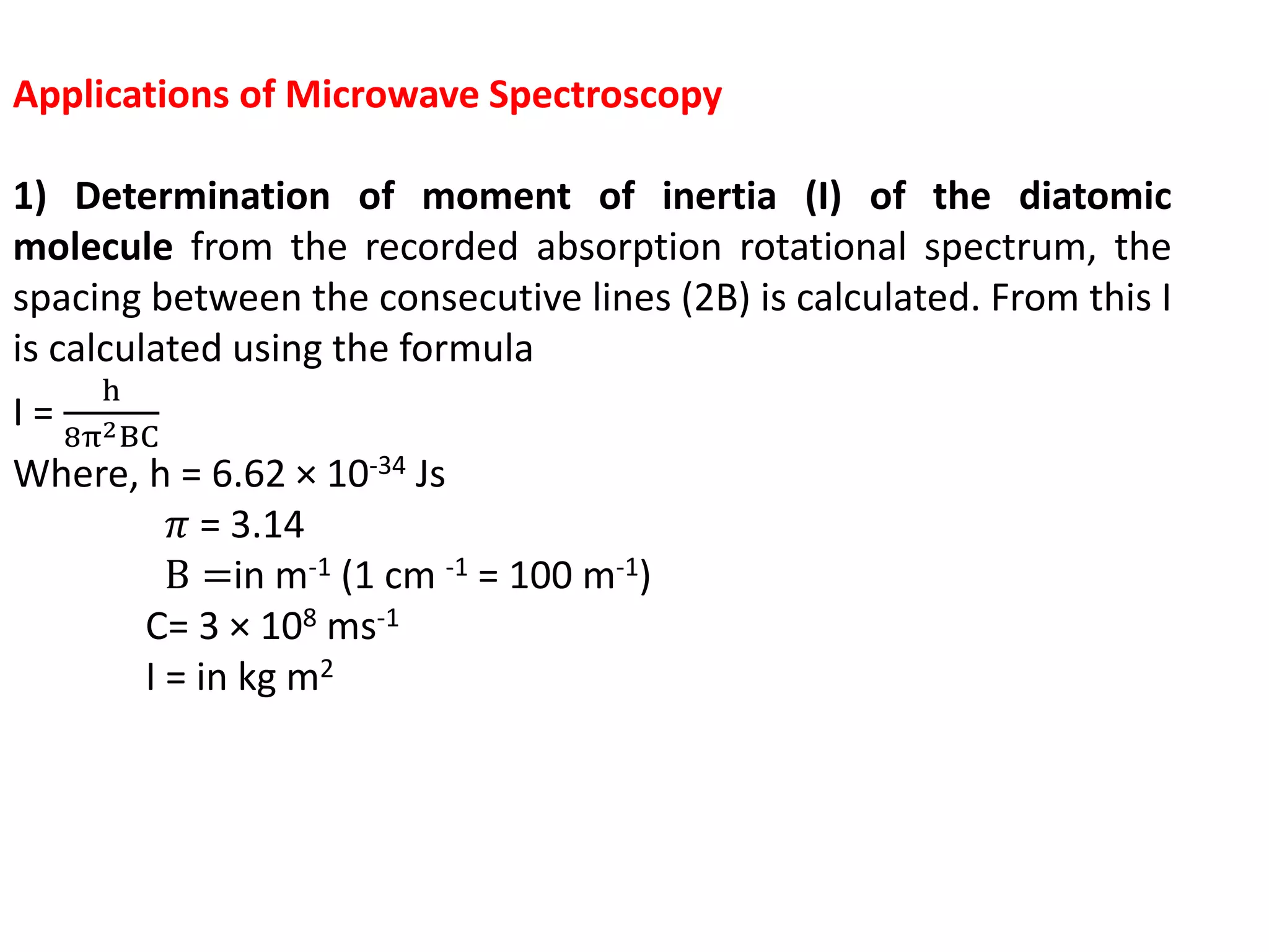 Lect. 16 applications of rotational spectroscopy problems | PPTX