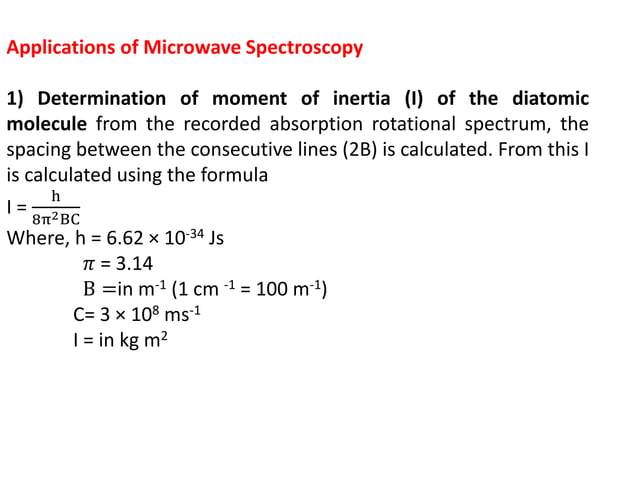 Lect. 16 applications of rotational spectroscopy problems | PPTX