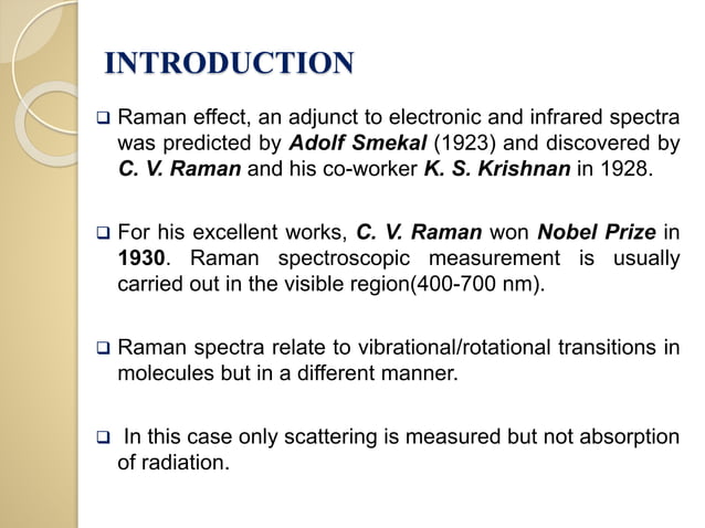 Lect 21 Raman Spectroscopy Introduction Ppt