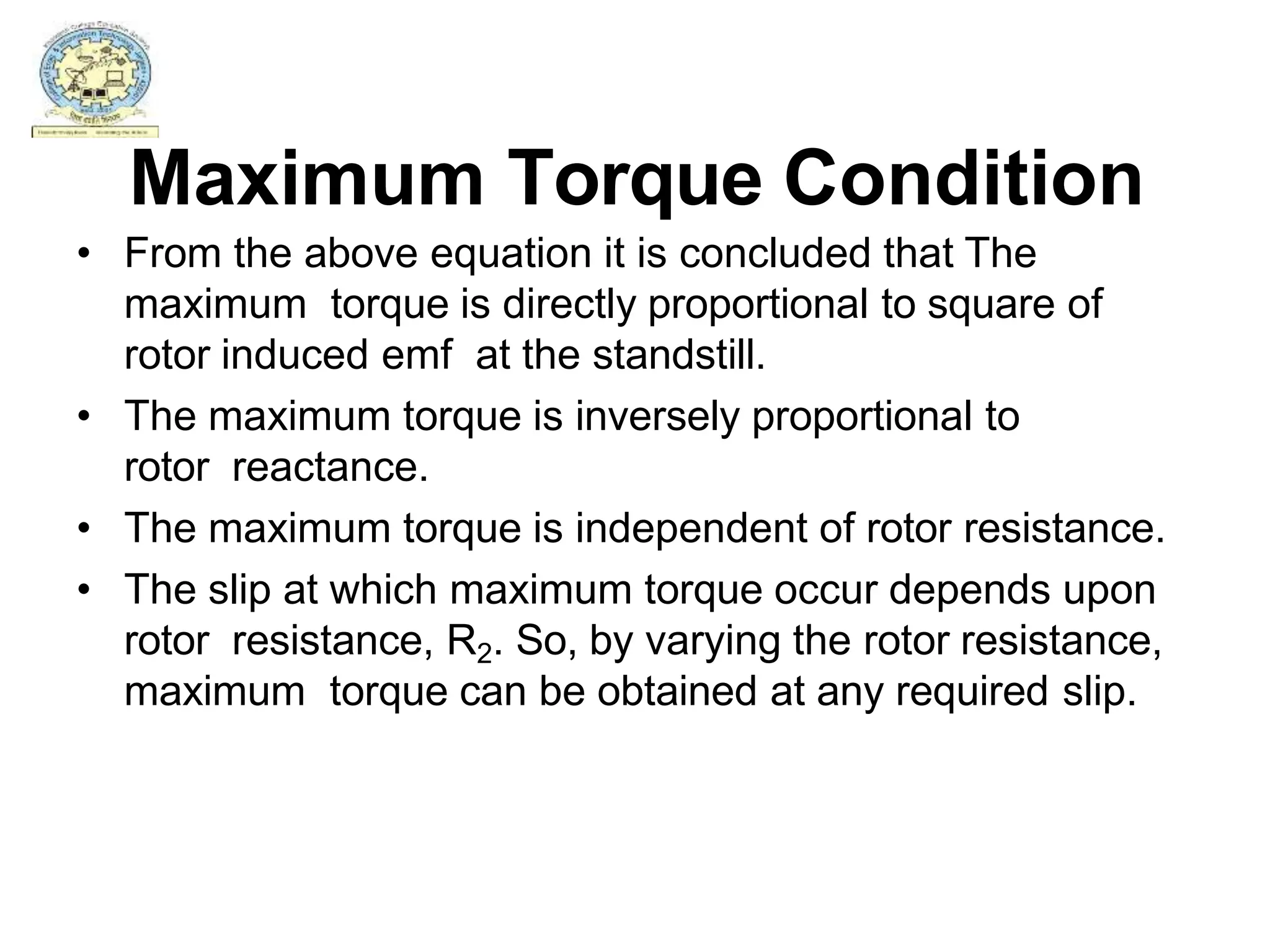 Lect. no. 4 torque equation 3 ph im converted | PPTX