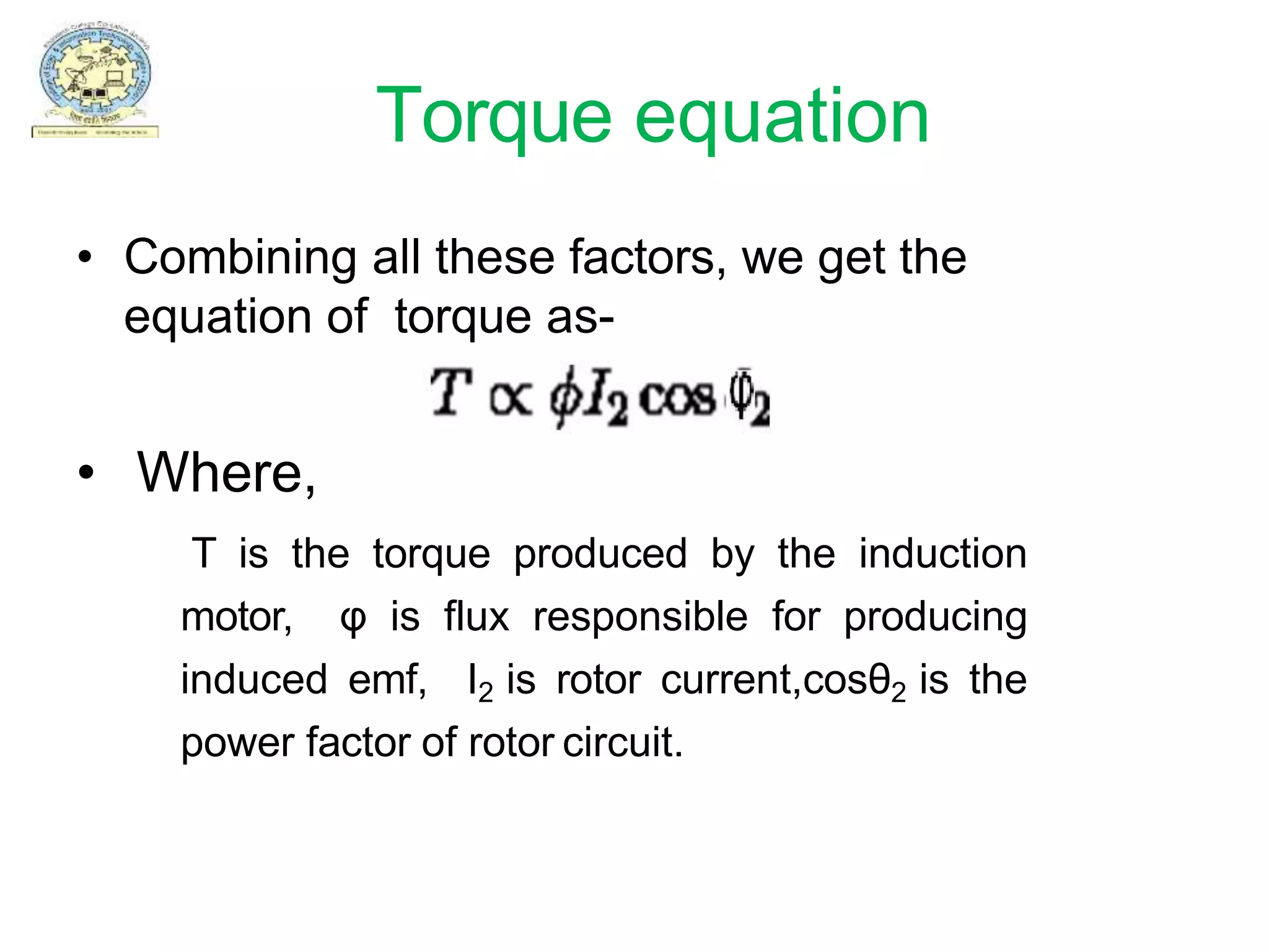 Lect. no. 4 torque equation 3 ph im converted | PPTX