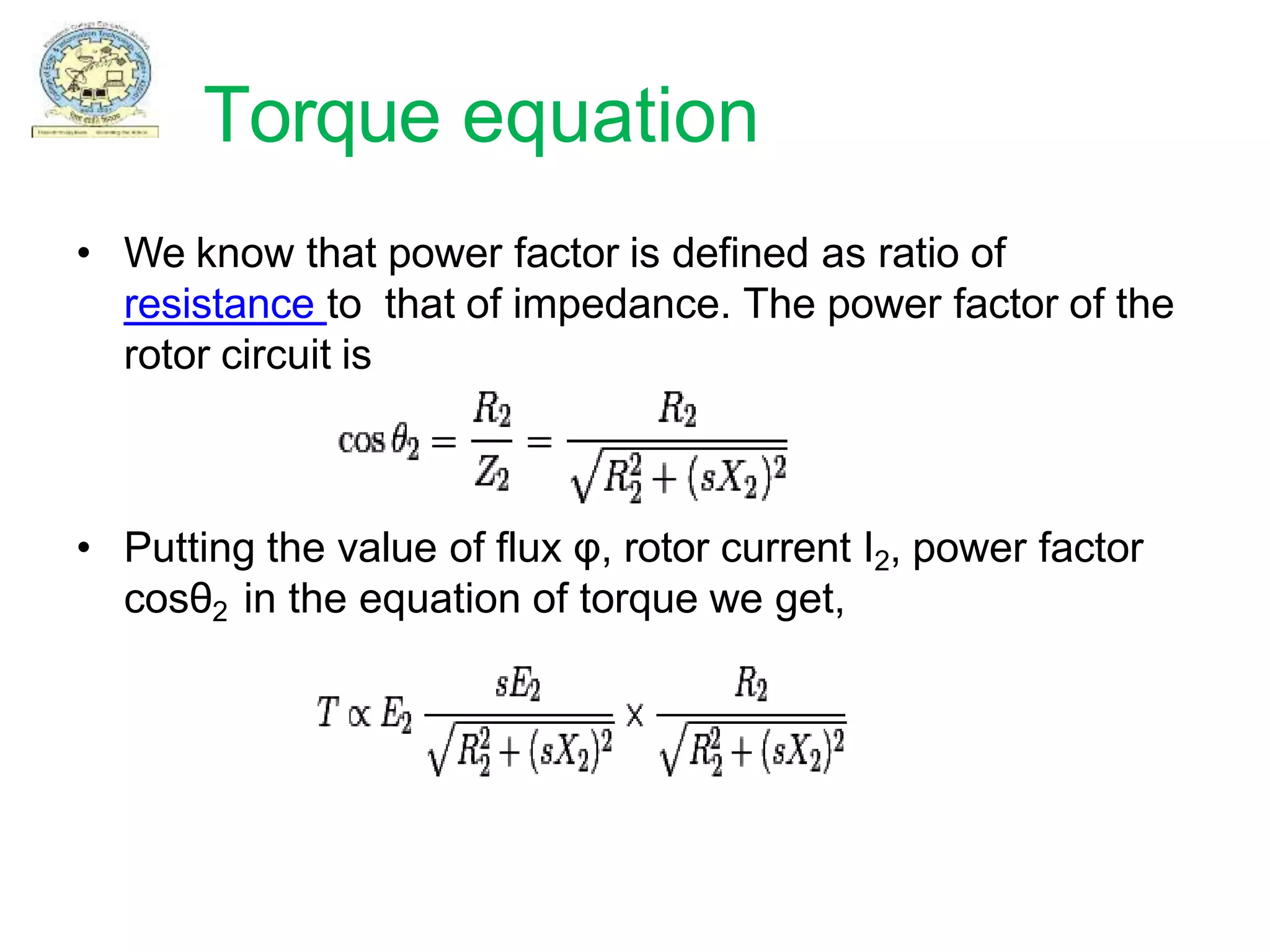 Lect. no. 4 torque equation 3 ph im converted | PPTX