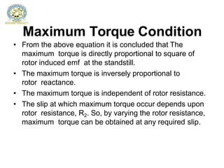 Lect. no. 4 torque equation 3 ph im converted | PPTX