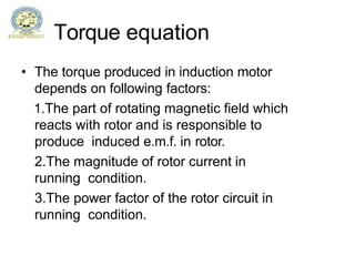 Lect. no. 4 torque equation 3 ph im converted | PPTX